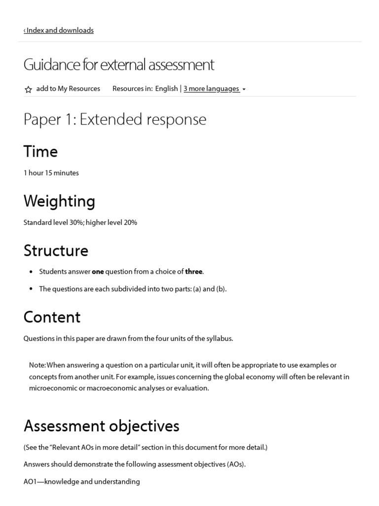 Paper 1 Guidance MyIB | PDF