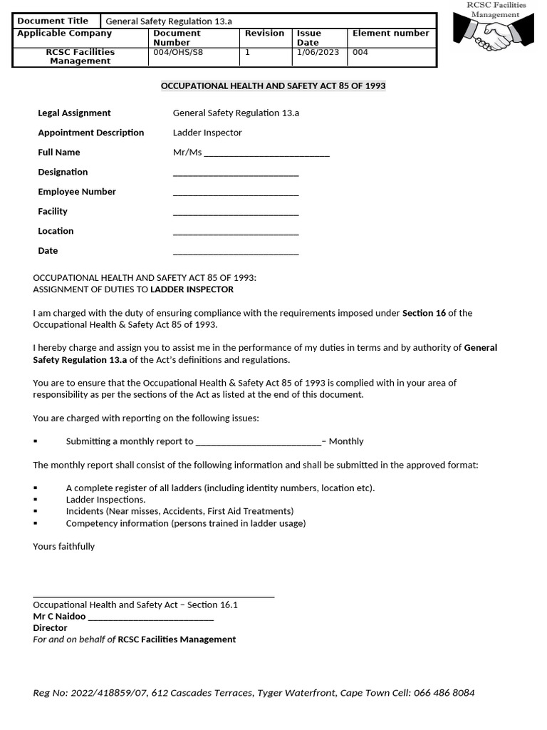 General Safety Regulation 13.a | PDF