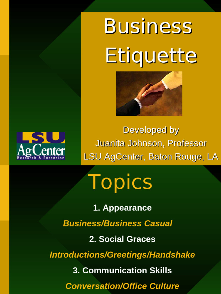 Business Etiquette | PDF