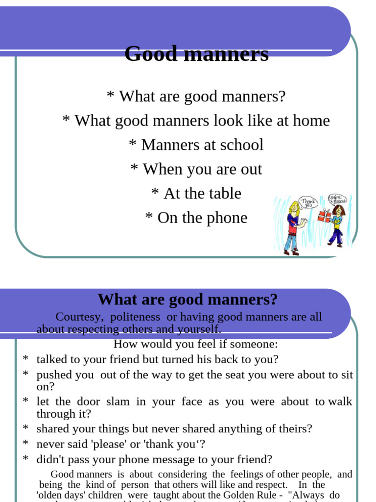 Good Manners | PDF