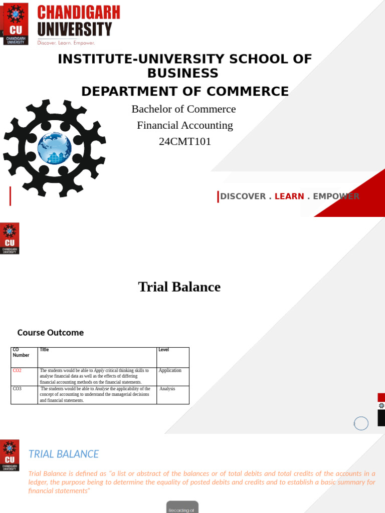 Institute-University School of Business Department of Commerce | PDF
