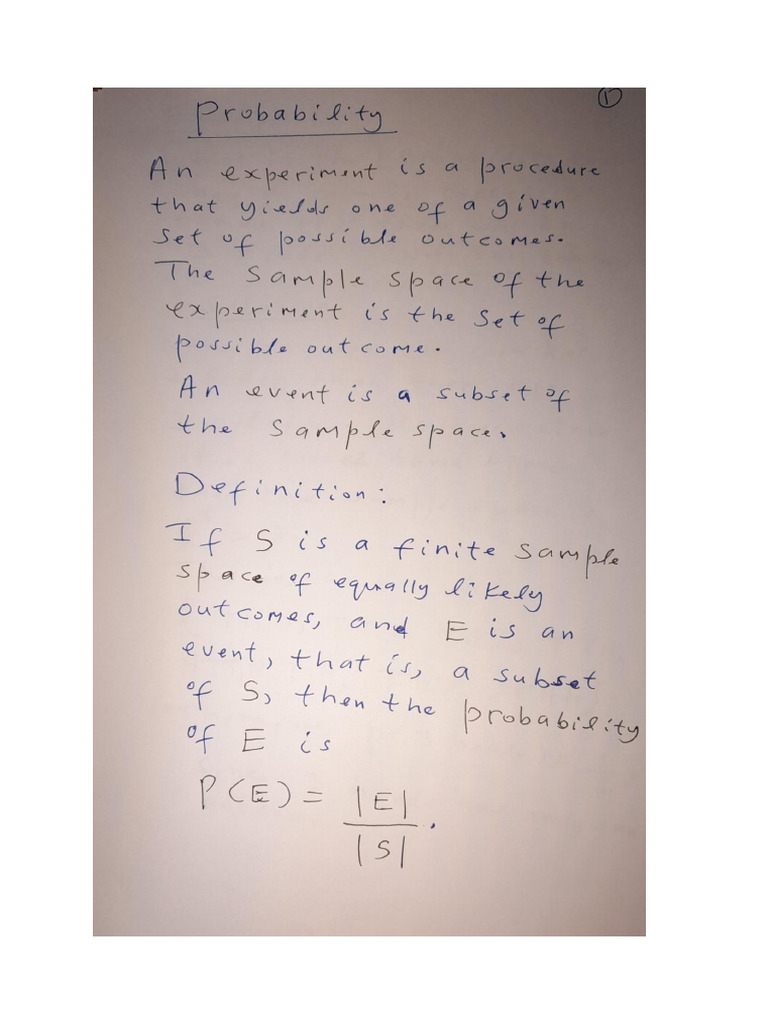 Probability Notes | PDF