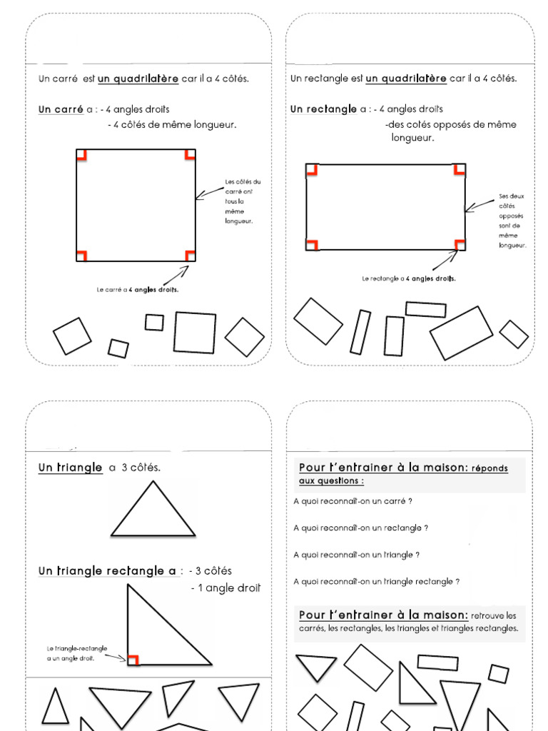 Leçon Carre Rectangle | PDF
