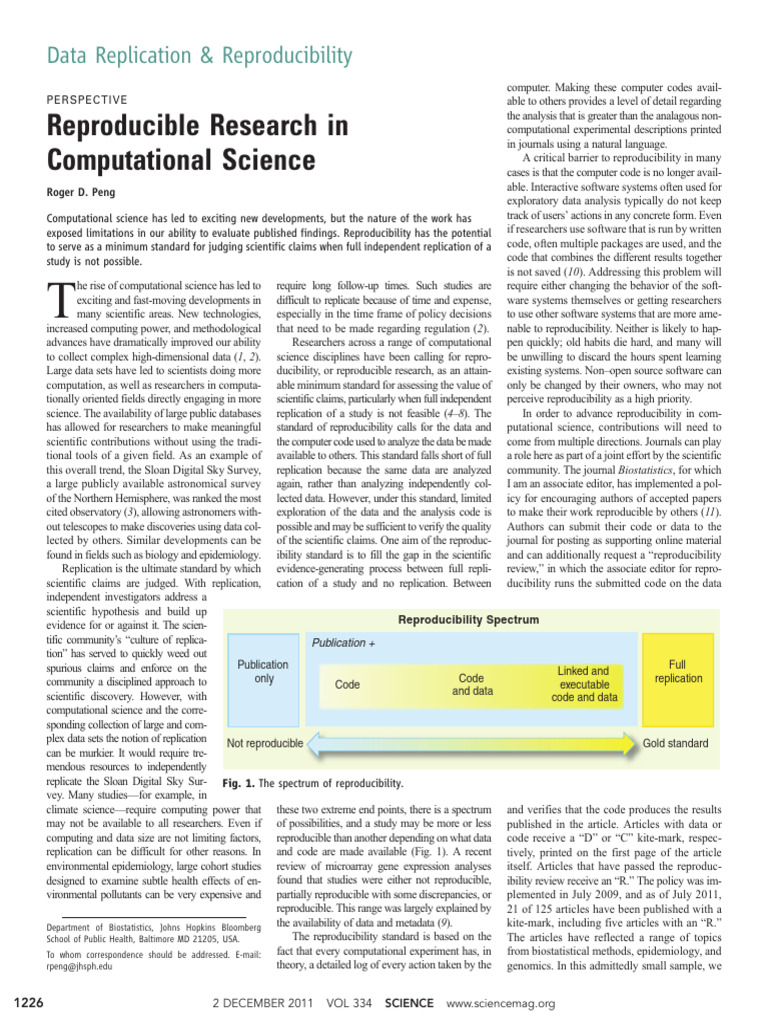 Data Replication and Reproducibility | PDF