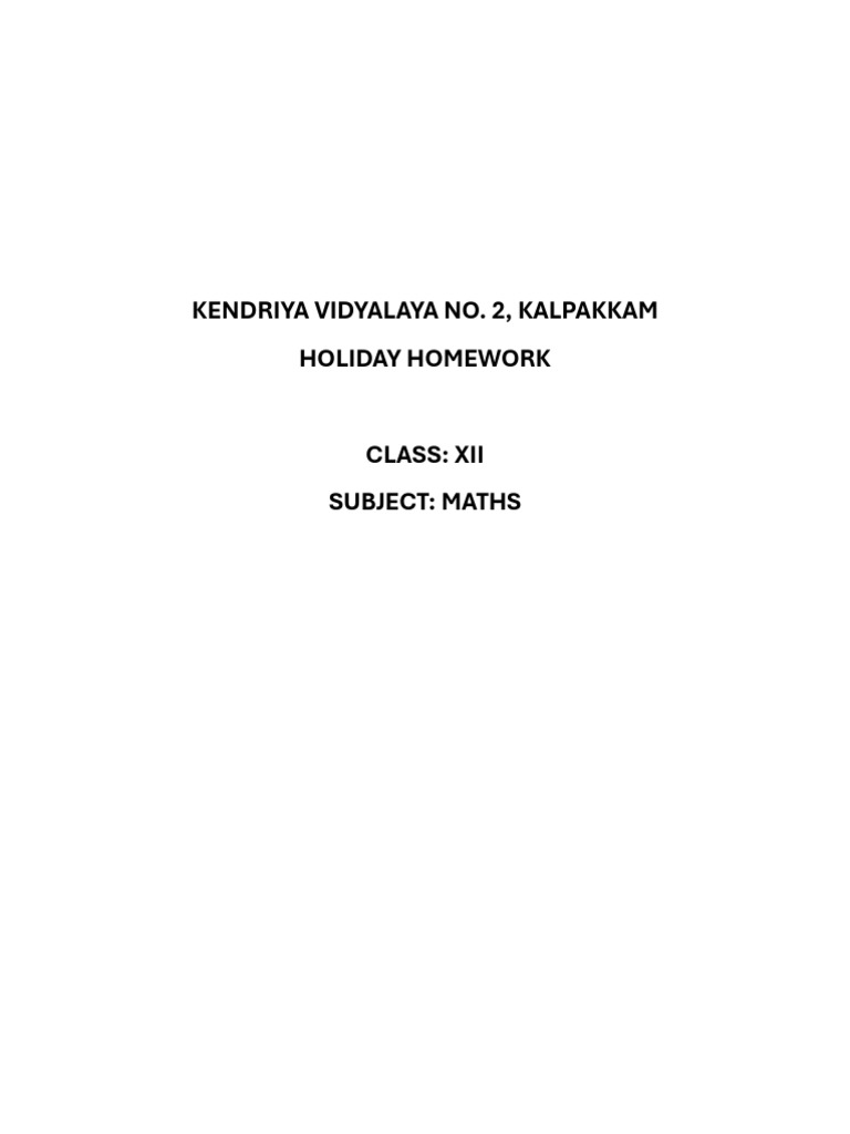 XII HHW-Maths-Remedial1 | PDF