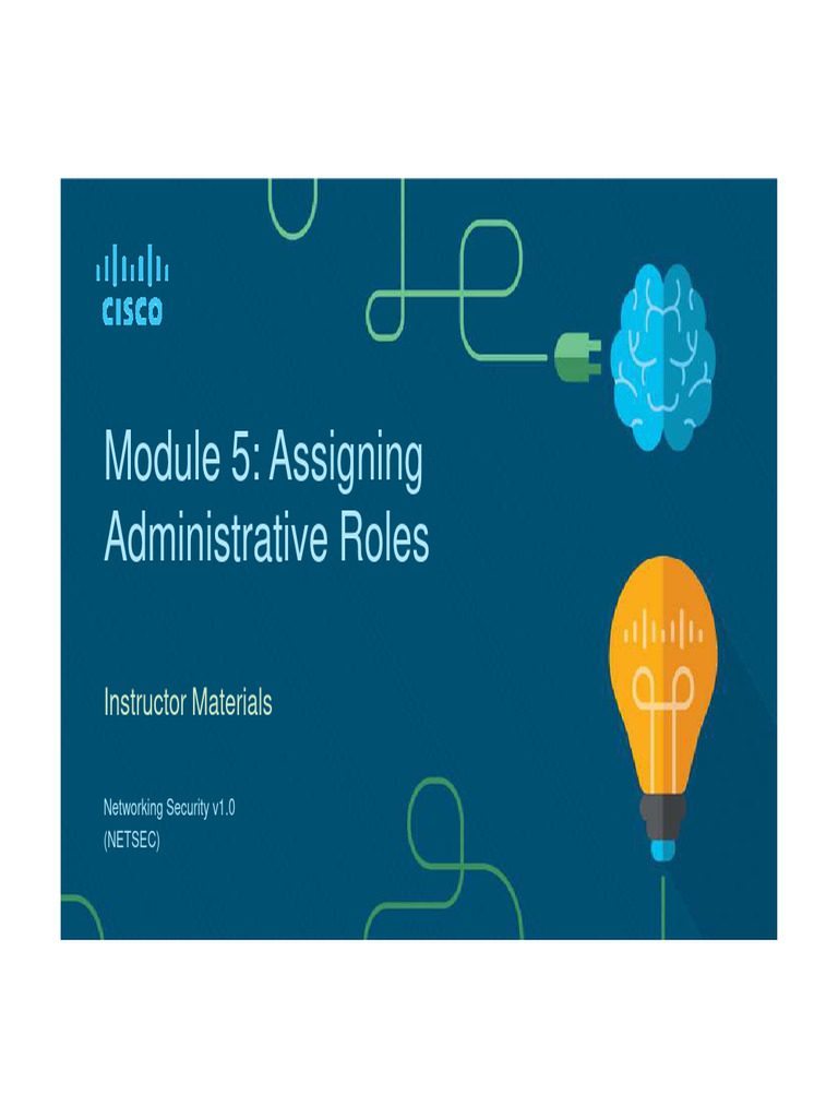 Network Security v1.0 - Module 5 Assigning Administrative Roles | PDF