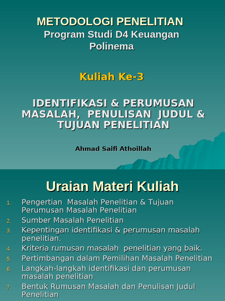 Pertemuan 2 Dan 3 Metpen | PDF