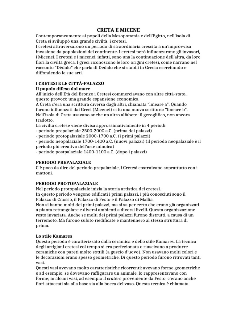 Cretesi e Miceni | PDF | Ancient Greece