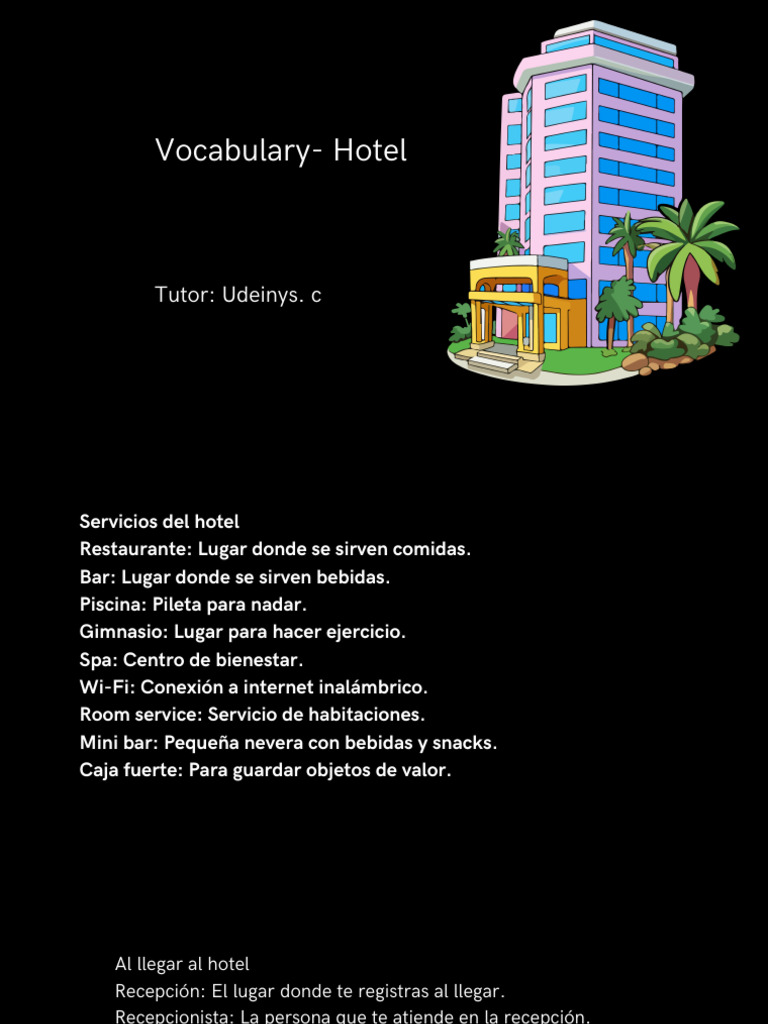 Hotel Vocabulario | PDF