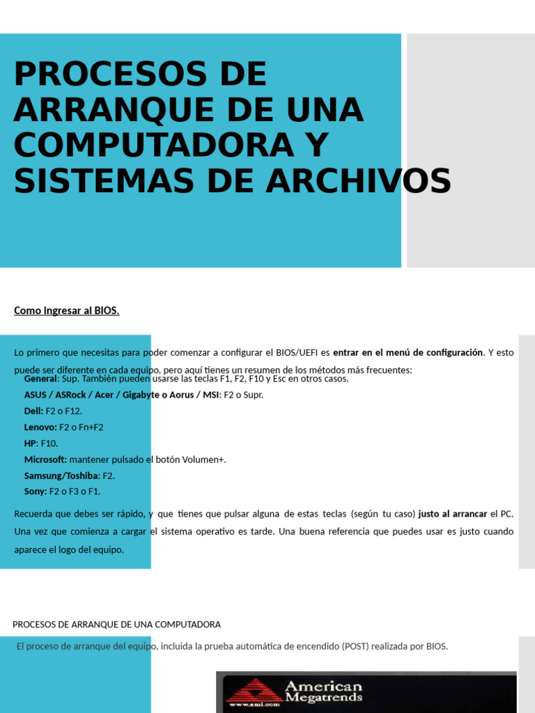 PROCESOS DE ARRANQUE | PDF