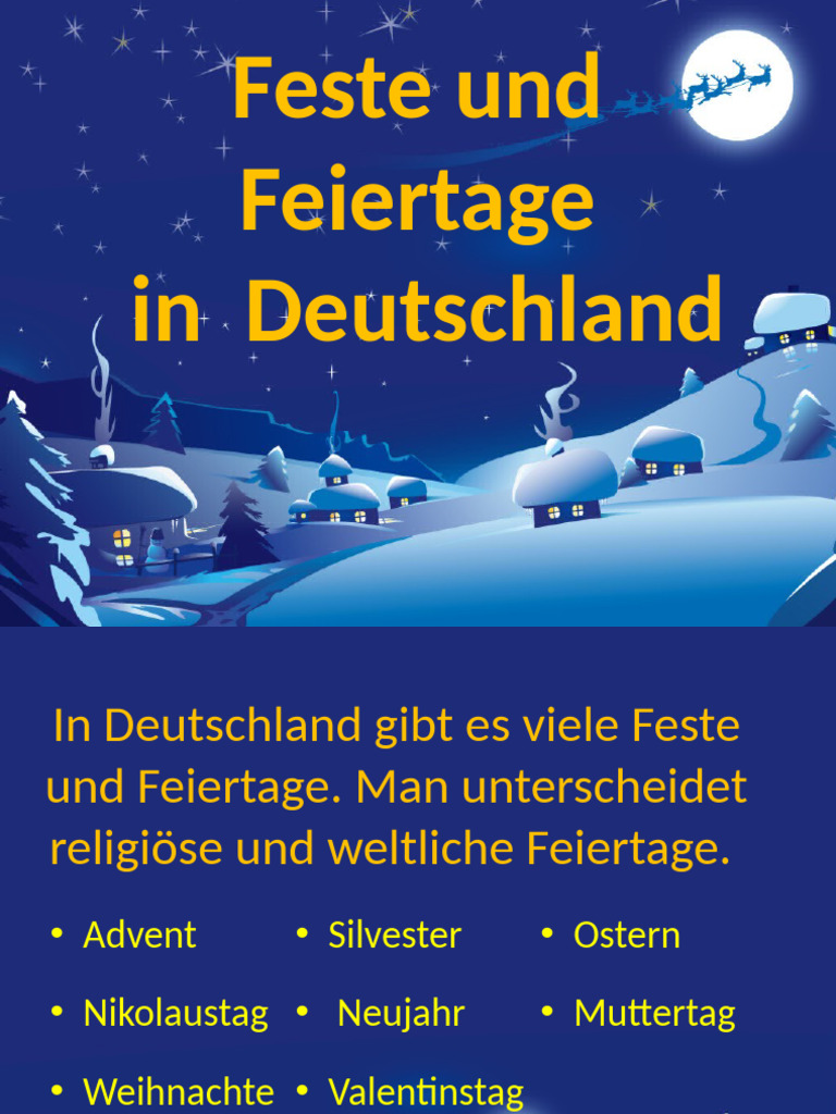 Feste Und Feiertage in Deutschland | PDF