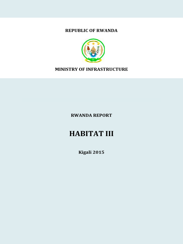 Rwanda Habitat Iii Report - 17.12.15 | PDF | Urbanization | Science ...