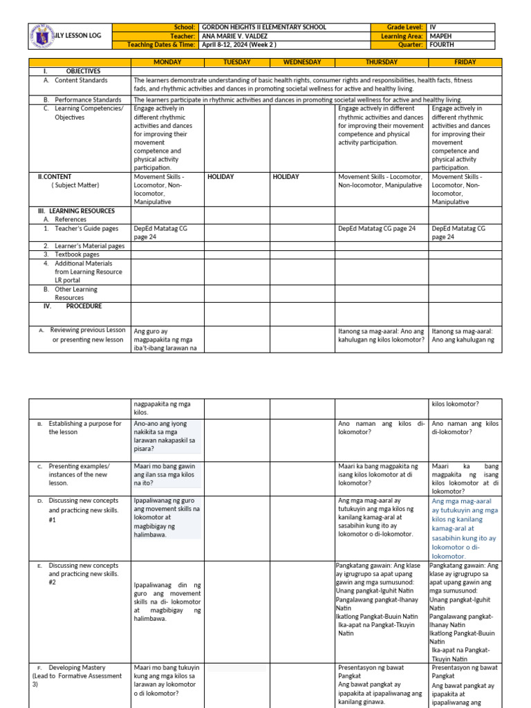 DLL Mapehq4 W 2MATATAG | PDF