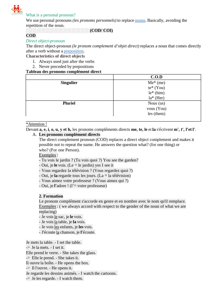 COD Class 10 Lesson 7 Class Notes | PDF