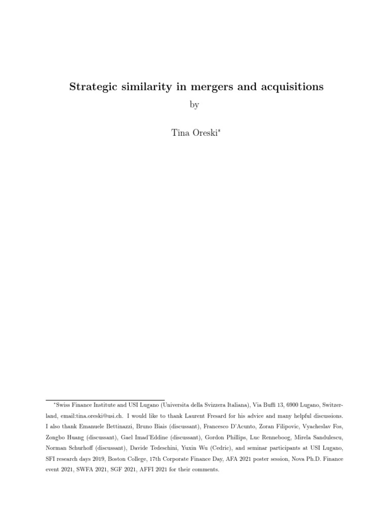 StrategicSimilarityInMergersAndAcqu Preview | PDF