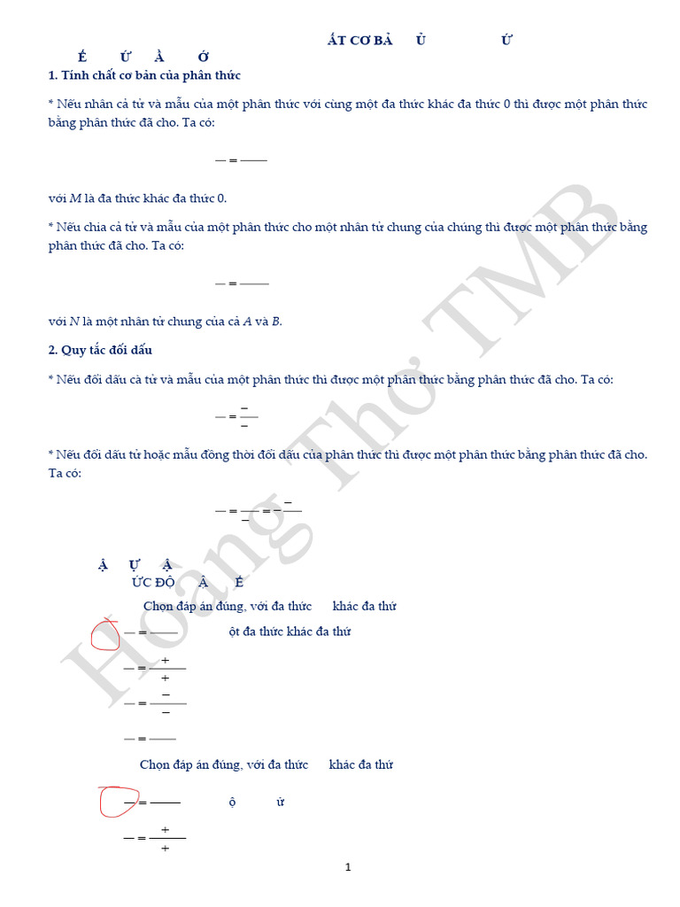 Ds8-C2-Bài 2.tính Chất Cơ Bản Của Phân Thức | PDF