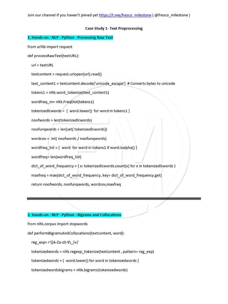Case Study 1 - Text Preprocessing | PDF