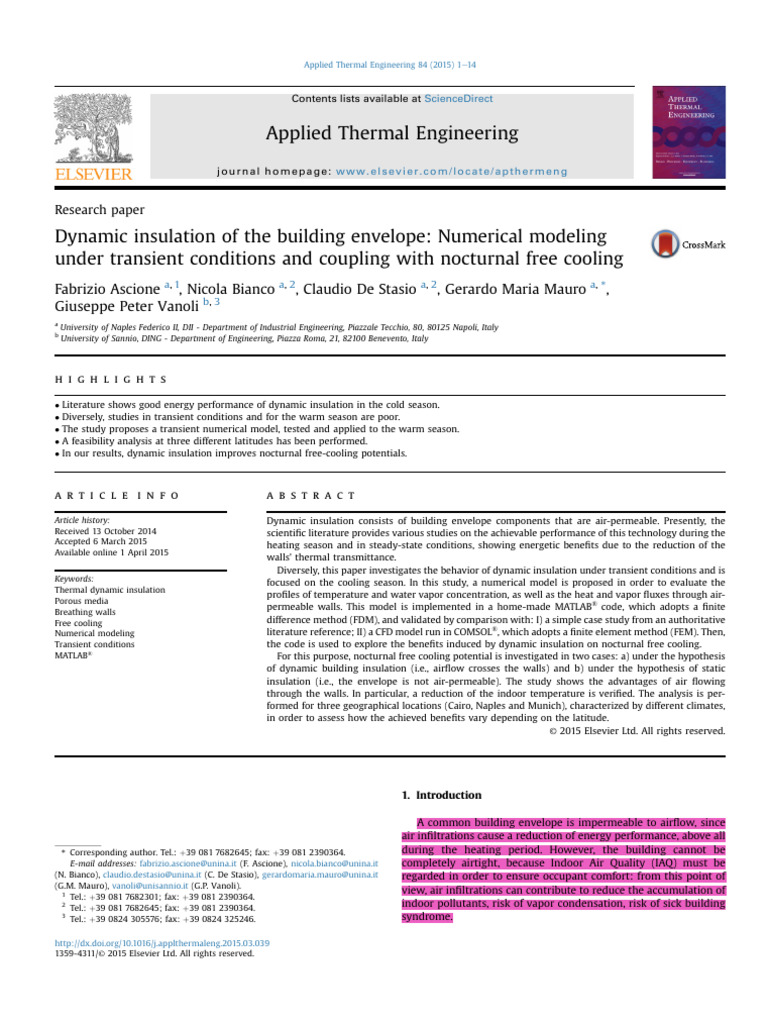 3 Dynamic Insulation of The Building Envelope Numerical Modeling Under ...