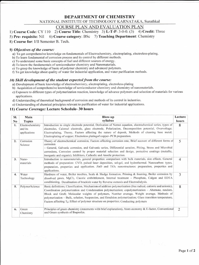 CY 110 COURSE EVALUATION PLAN September 2024 V.2.0-FINAL Scan | PDF