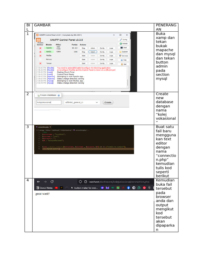Laporan Connect Ke Database | PDF