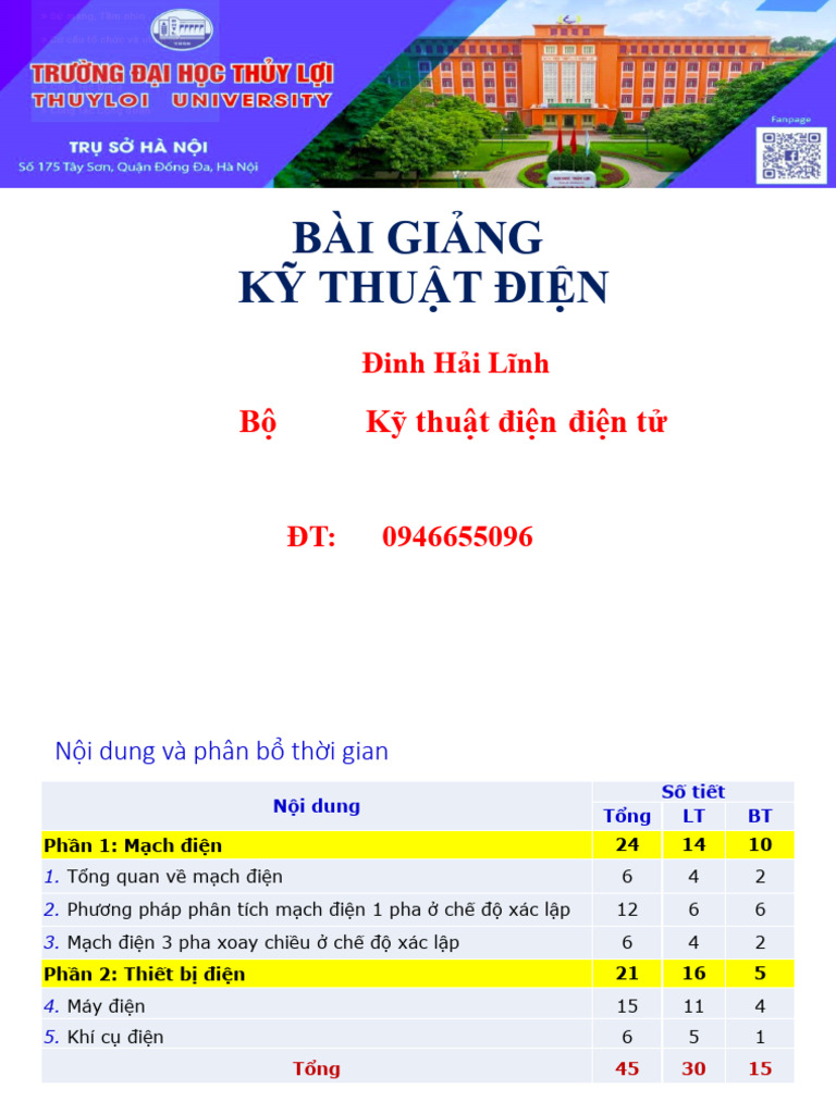 Bài Giảng Kt Diện - dh Linh 2024 | PDF