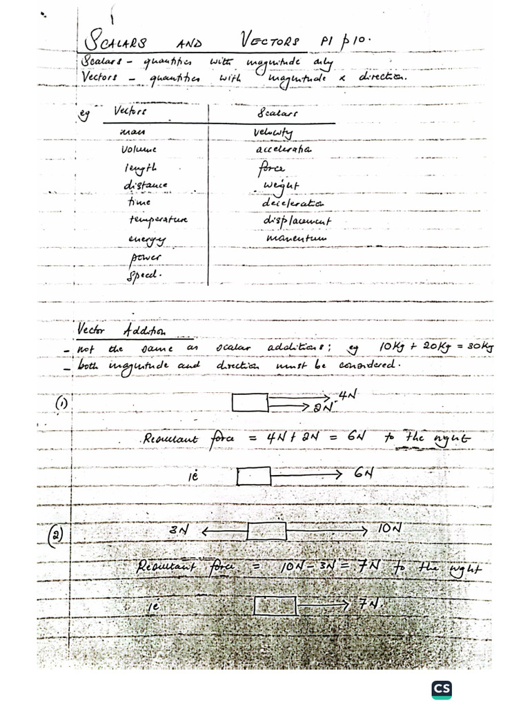 scalar vector quantities | PDF
