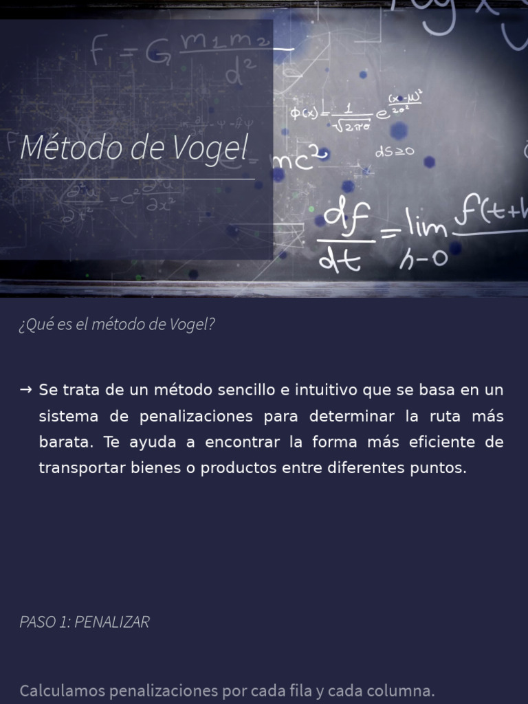 Método de Vogel | PDF