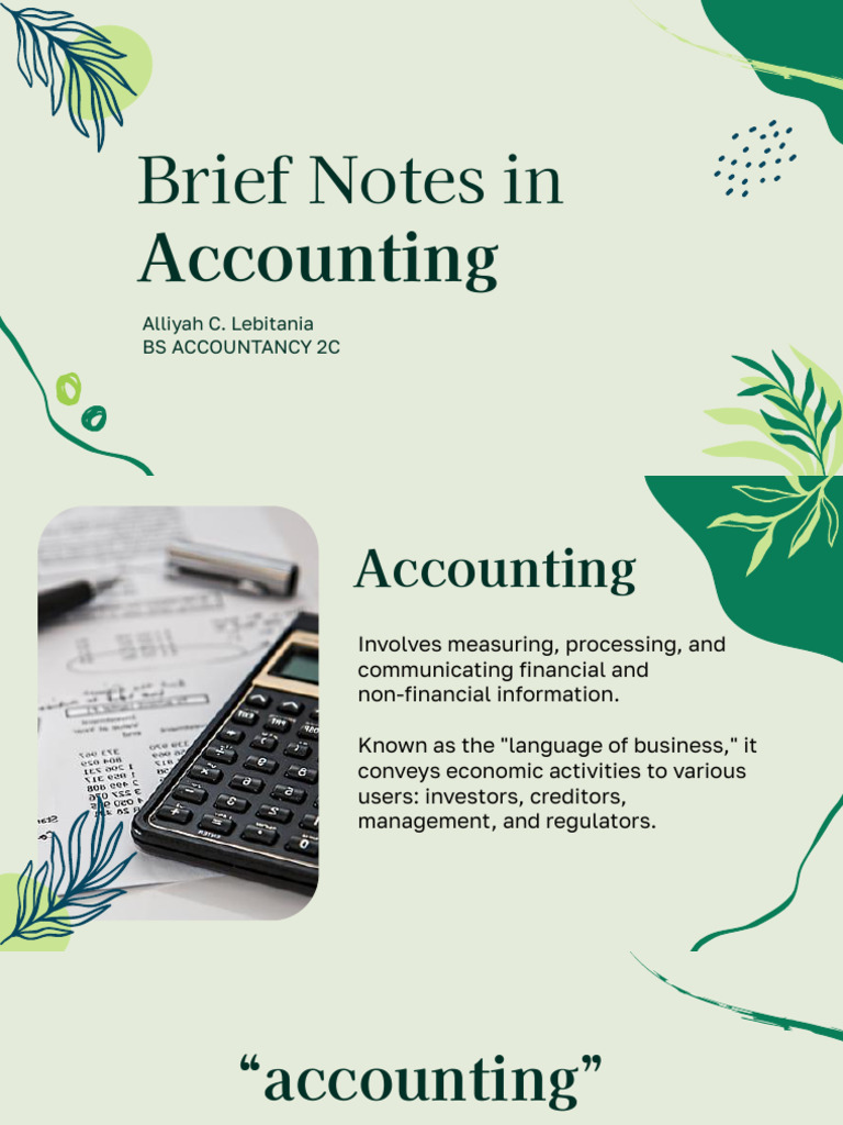 Brief Notes in Accounting | PDF