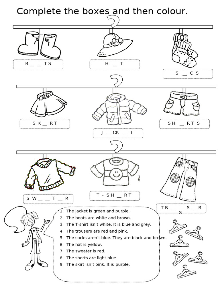 COMPLETE & COLOUR THE CLOTHES | PDF