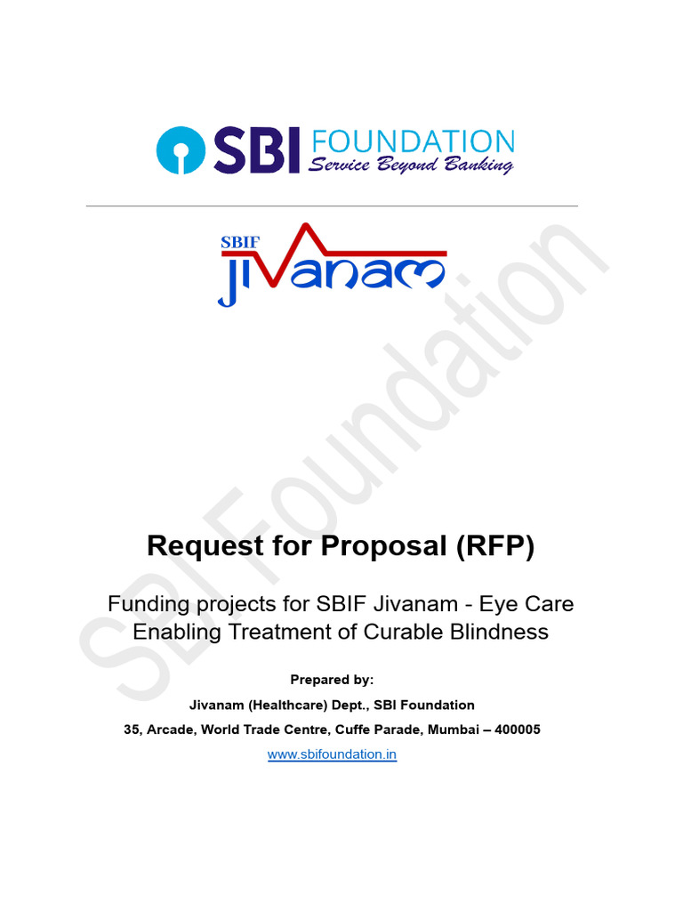 RFP For Cataract Surgery MMU - SBI Foundation | PDF