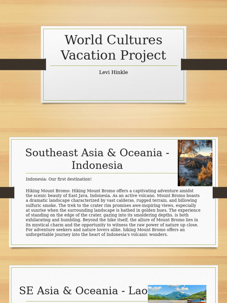 World Cultures Vacation Project | PDF