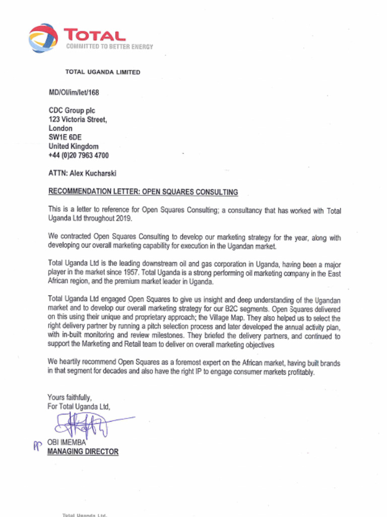 Reference Letter From Total | PDF