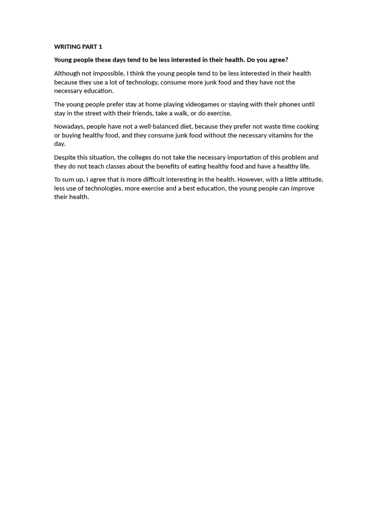 Writing Part 1 | PDF