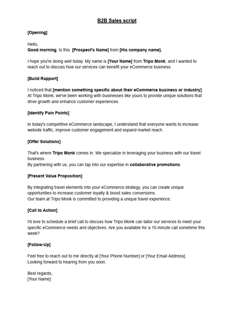 B2B Sales Script | PDF