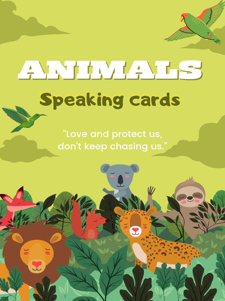 Animals Speaking Cards | PDF