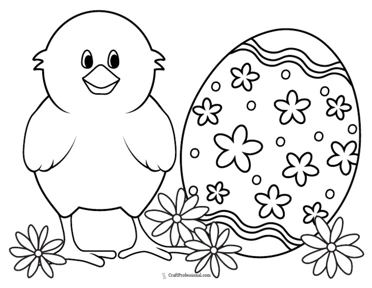 Easter Chicken Coloring Page | PDF