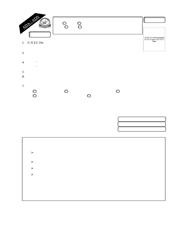 ADS ADA Form | PDF
