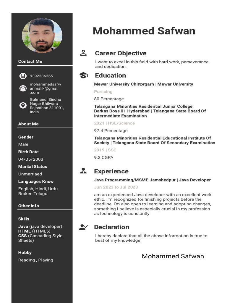 Safwan Resume | PDF