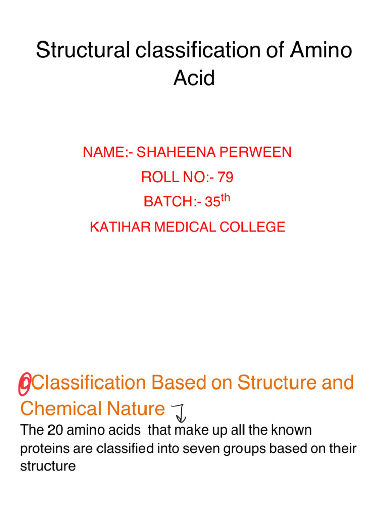 Structural classification of Amino Acid | PDF