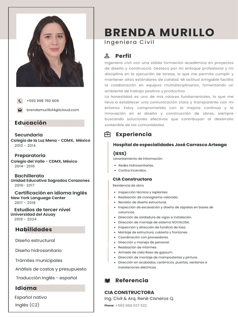Ing - Brenda Murillo - CV | PDF