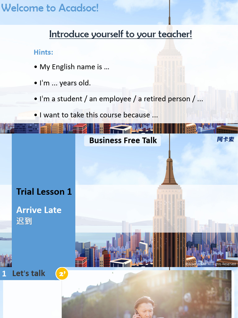 Business Free Talk-Arrive Late | PDF