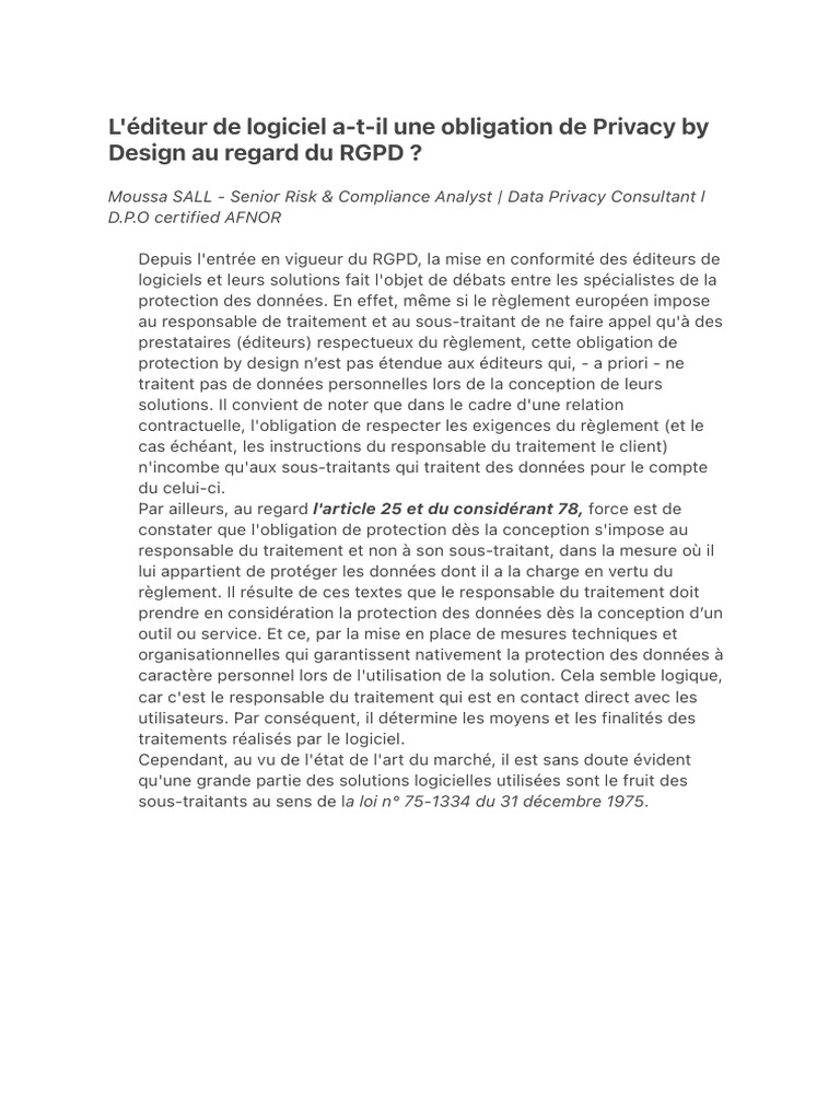 Privacy by Design | PDF