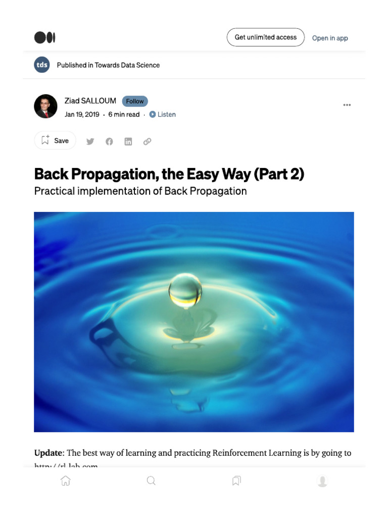 Back Propagation, The Easy Way (Part 2) - by Ziad SALLOUM - Towards Data Science | PDF
