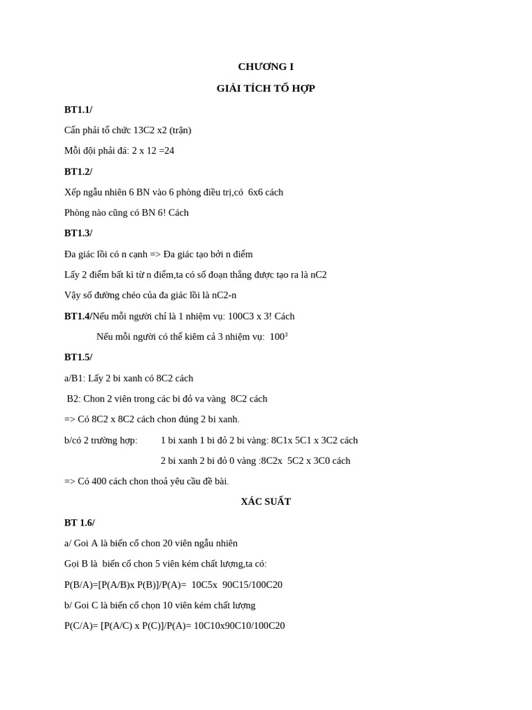 Chương I T NG H P | PDF