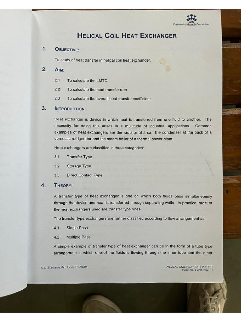 Helical Coil Heat Exchanger Pdf