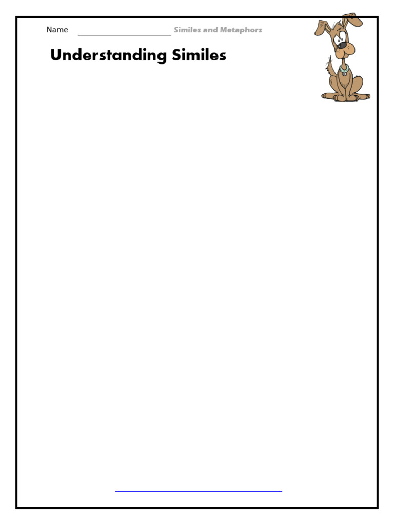 Understanding Similes - Worksheet 5 | PDF