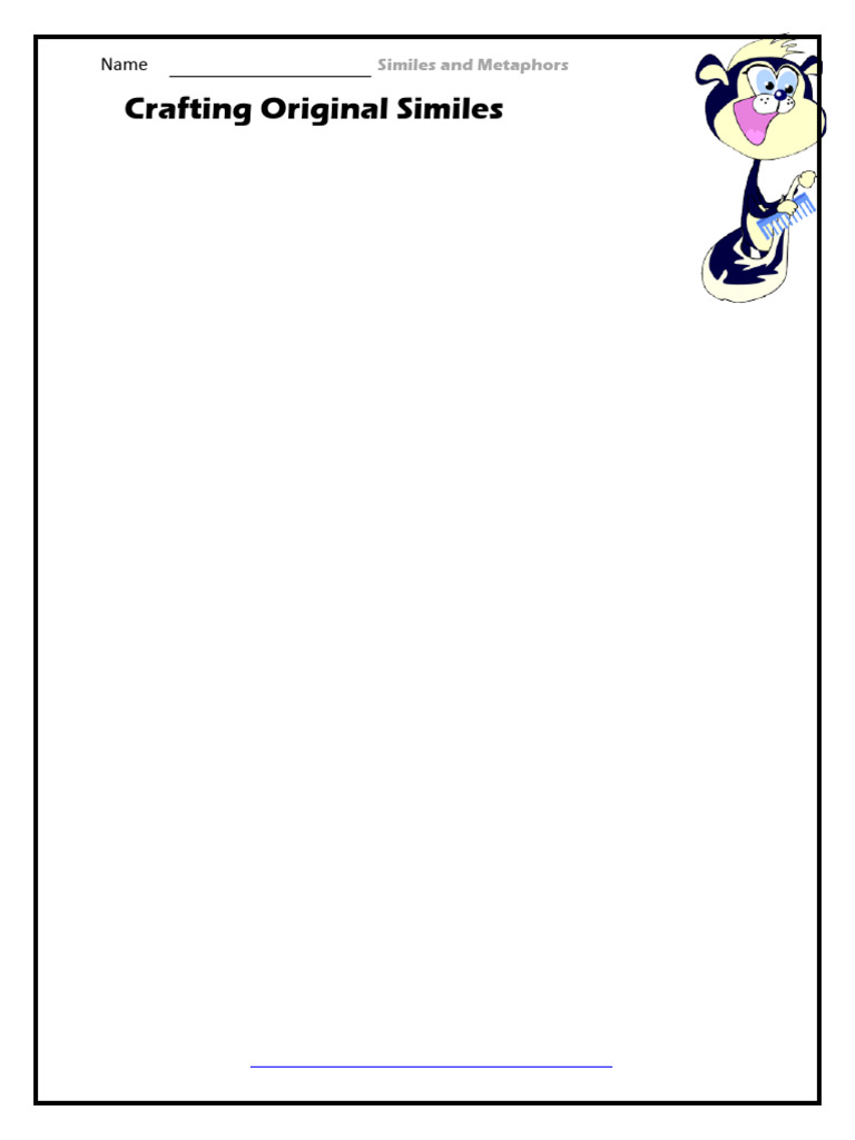Writing Original Similes - Worksheet 3 | PDF