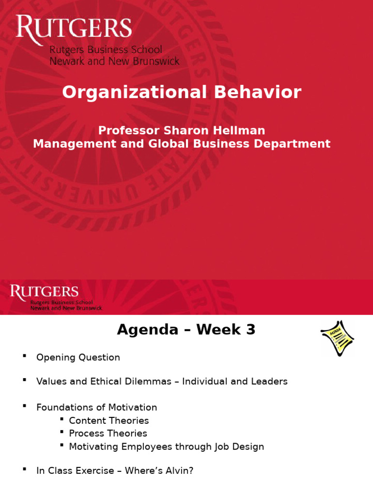 WK 3 Values, Ethics, Motivation - Slides | PDF