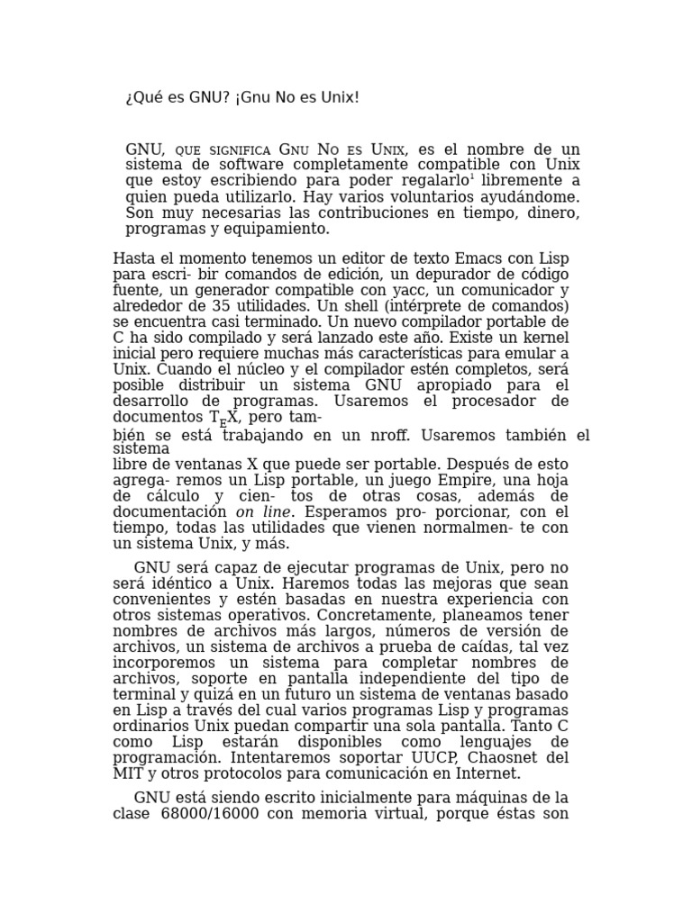 ¿Qué Es GNU | PDF | Ñu | Propiedad intelectual
