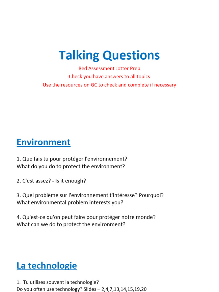 Talking Questions | PDF